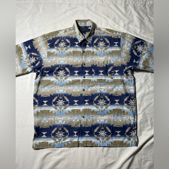 Roper | Shirts | Vintage Roper Southwestern Aztec Button Down Short ...